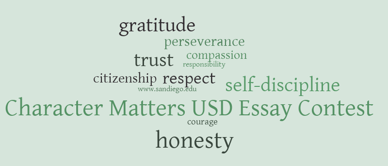 2 USD Character Matters Essay Contest 2012 – Word cloud – WordItOut