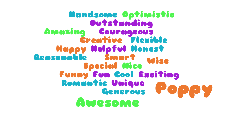 Poppy – Word cloud – WordItOut