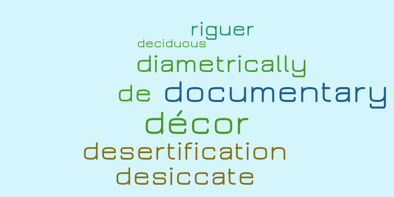 spelling bee words D's – Word cloud – WordItOut