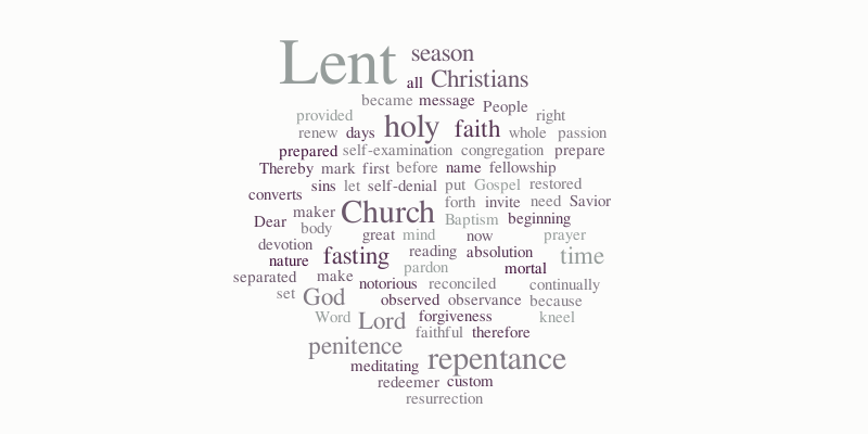 Invitation to holy lent – Word cloud – WordItOut