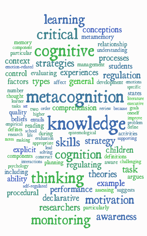 Metacognition Word Cloud Worditout