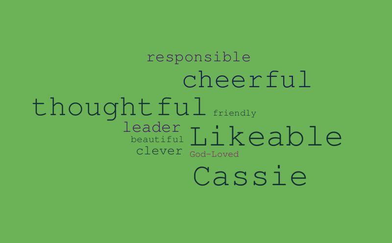 Cassie – Word cloud – WordItOut