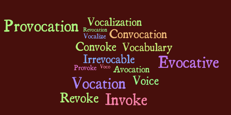 Latin Derivatives- Voco – Word cloud – WordItOut