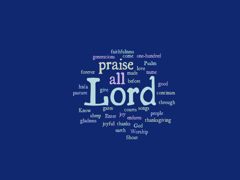 Psalm 100c – Word cloud – WordItOut