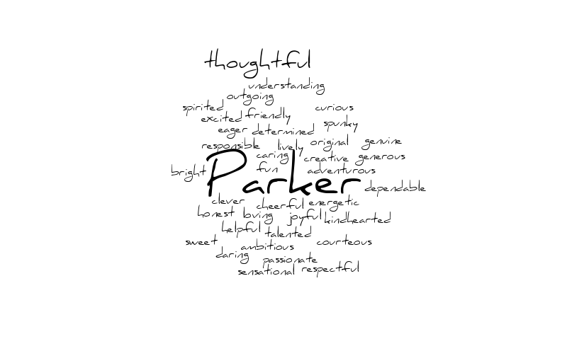 Parker – Word cloud – WordItOut