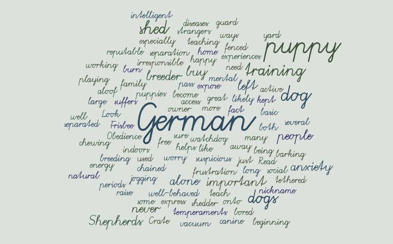 German Shepherd – Word cloud – WordItOut