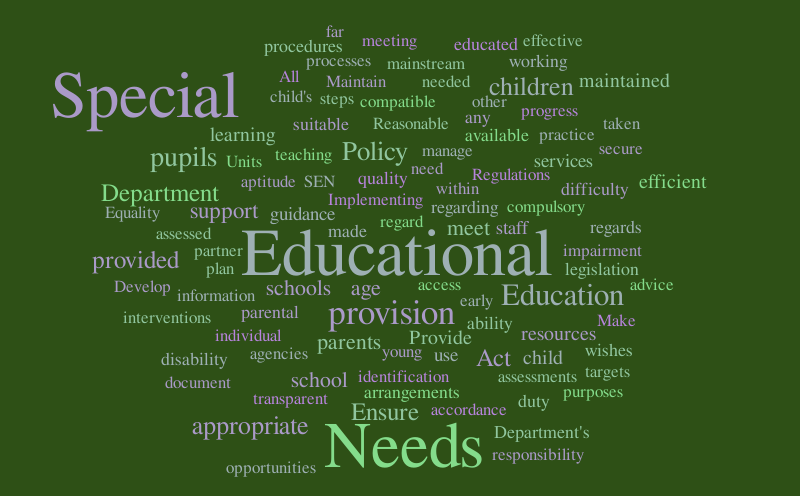 SEN policy Anagh Coar – Word cloud – WordItOut