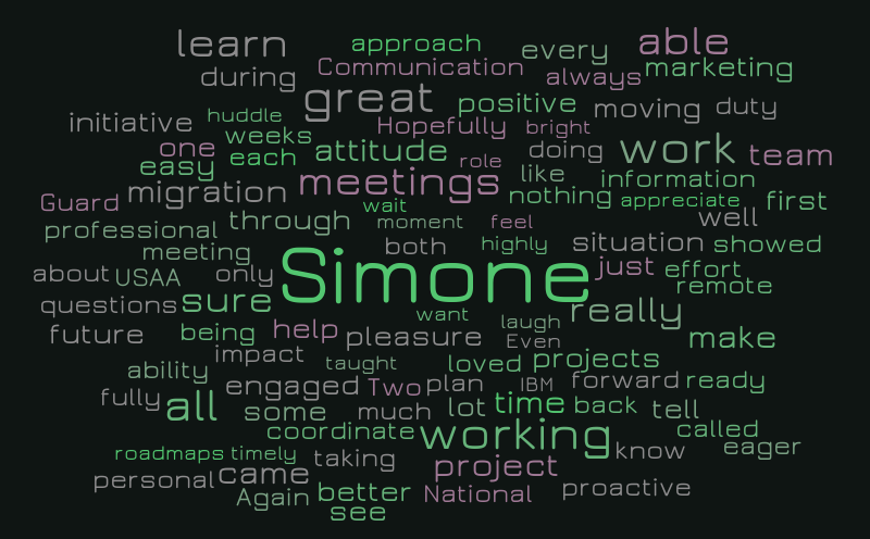 Simone Sampson – Word cloud – WordItOut