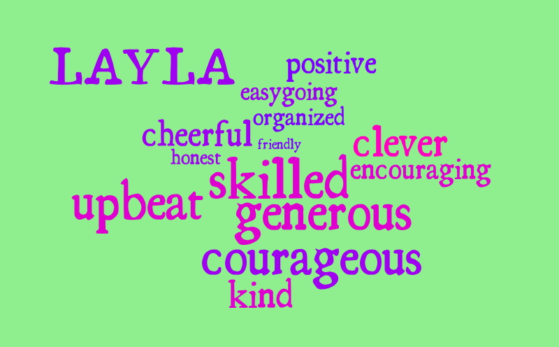Layla – Word cloud – WordItOut