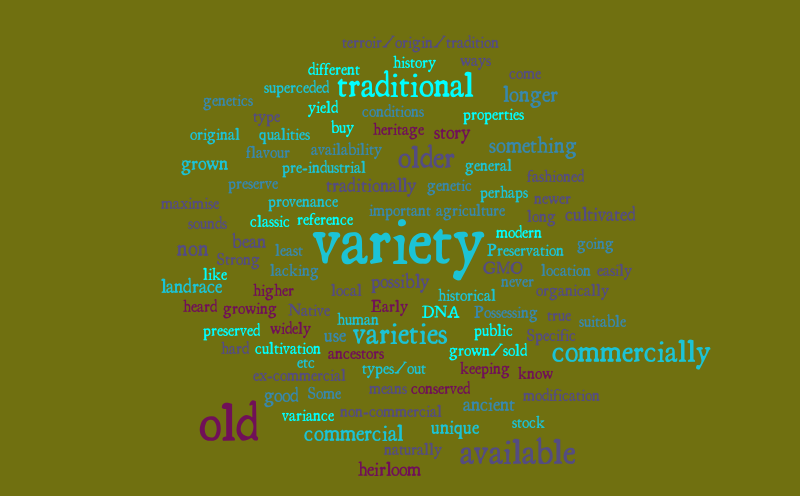 What does a 'Heritage Variety' mean to you? – Word cloud – WordItOut