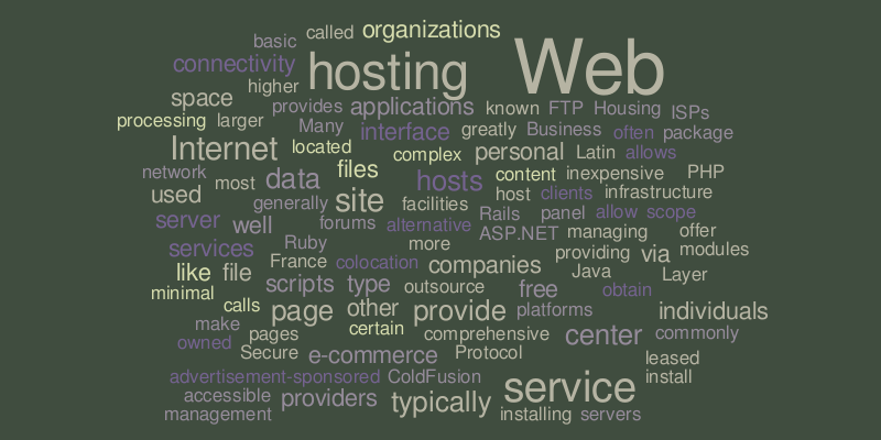 Server Hosting Word Cloud Worditout