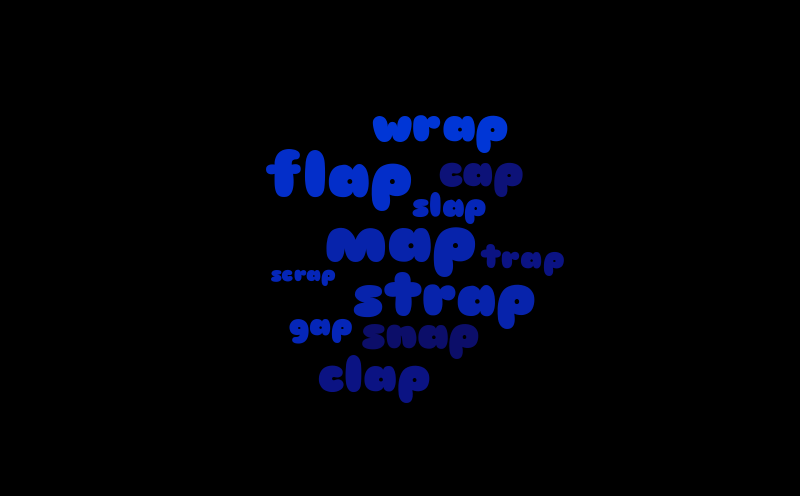 Rhymes with the word map – Word cloud – WordItOut