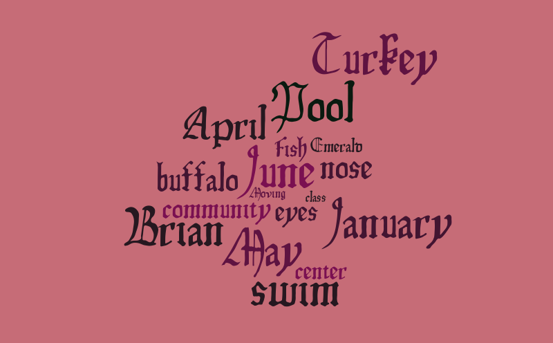 Tuesday the other june – Word cloud – WordItOut