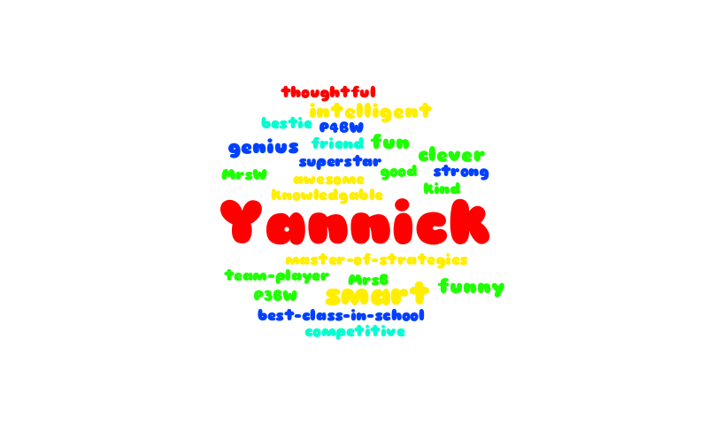 Yannick – Word cloud – WordItOut