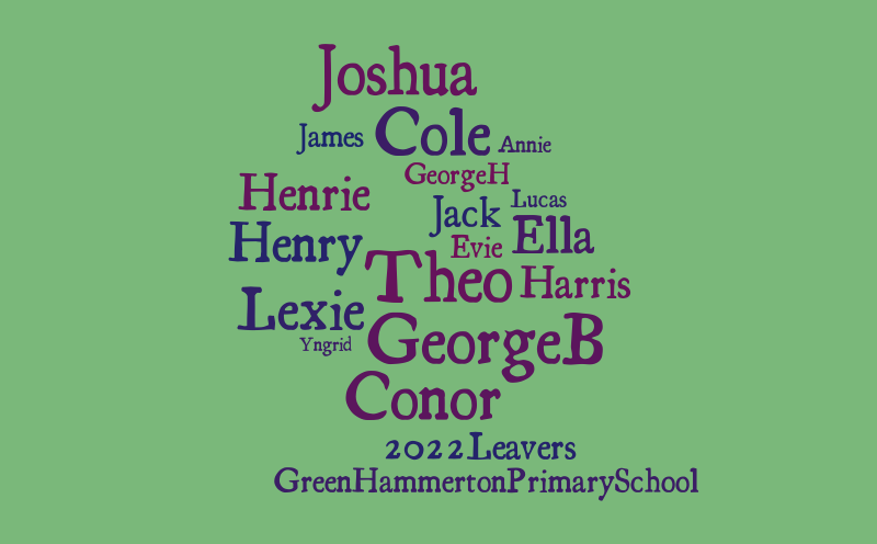 Y6 Leavers 2022 – Word cloud – WordItOut