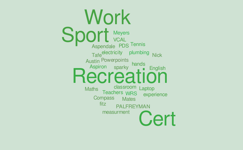 VCAL YEAR 11 – Word cloud – WordItOut