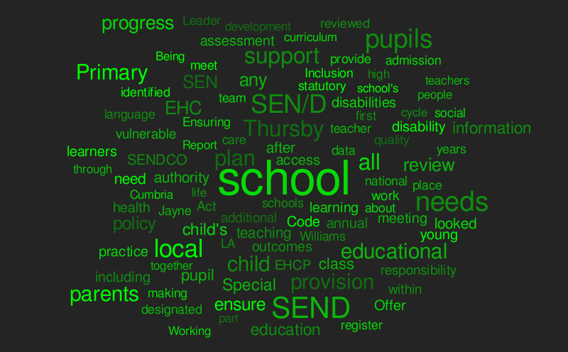 Thursby SEND and Inclusion Policy 2.0 - Wordle – Word cloud – WordItOut