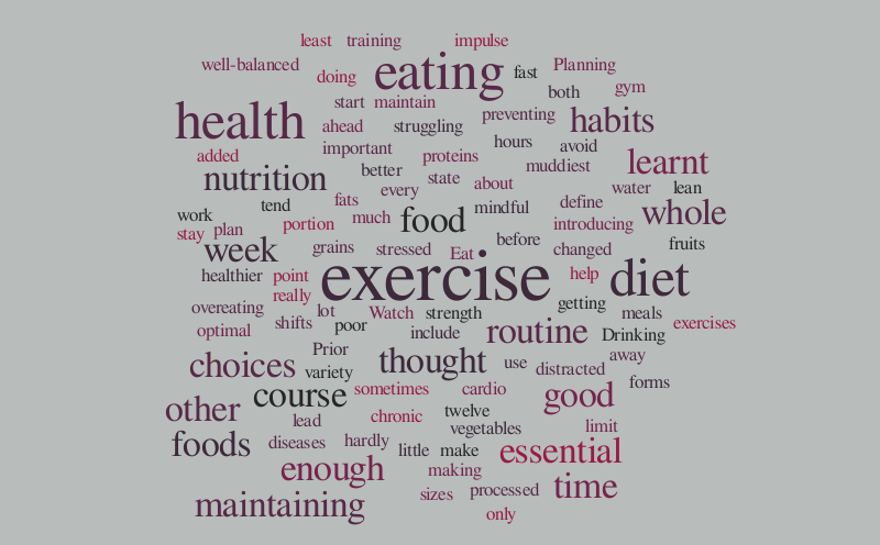 Health Plan Reflection – Word cloud – WordItOut