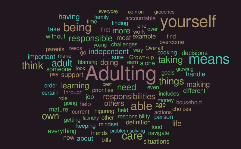 adulting – Word cloud – WordItOut