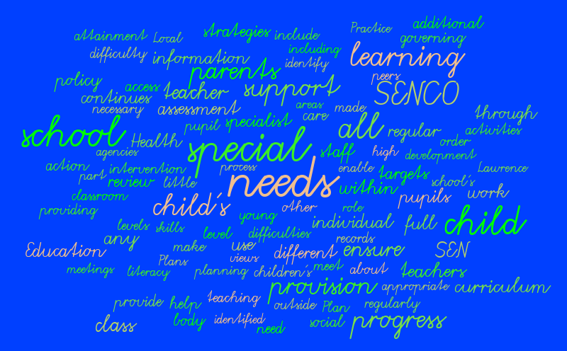 SEN Policy Saint Lawrence CE Primary – Word cloud – WordItOut