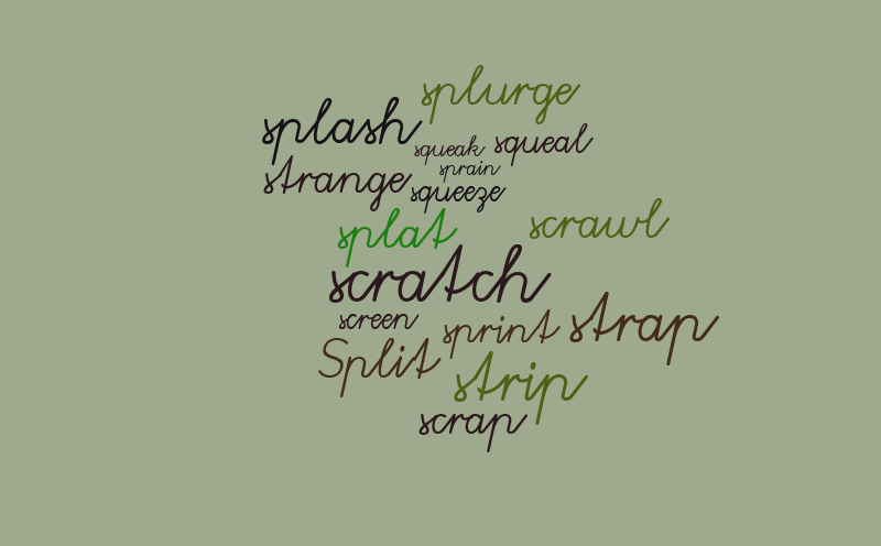 Spelling words 10/9 – Word cloud – WordItOut
