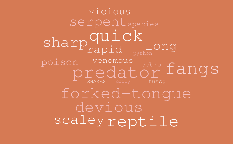 Snakes BTN Word Cloud – Word cloud – WordItOut