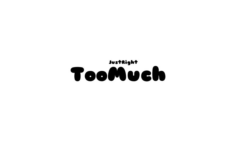 too much, just right (10) – Word cloud – WordItOut