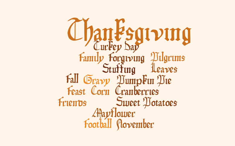 Thanksgiving – Word cloud – WordItOut