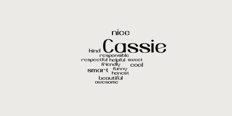 Cassie is... – Word cloud – WordItOut