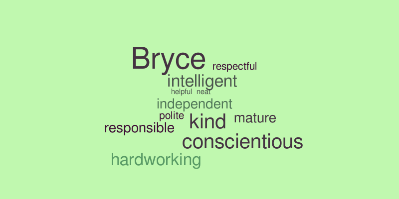 Bryce – Word cloud – WordItOut